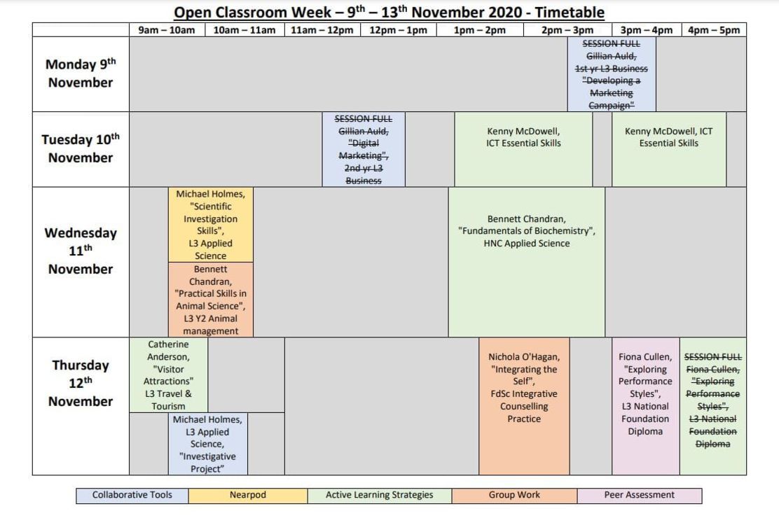Open Classroom Week: 9th – 13th November 2020 - SERC