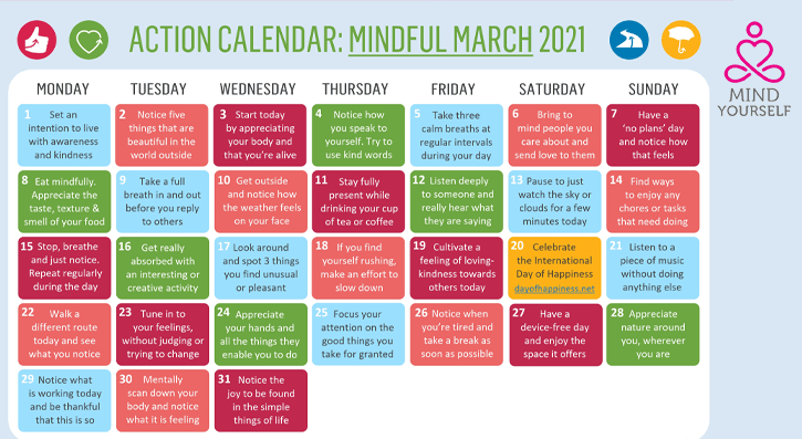 Self-Care Action Calendar - SERC