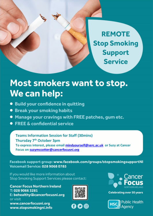 Cancer Focus NI Stop Smoking Support Service - SERC