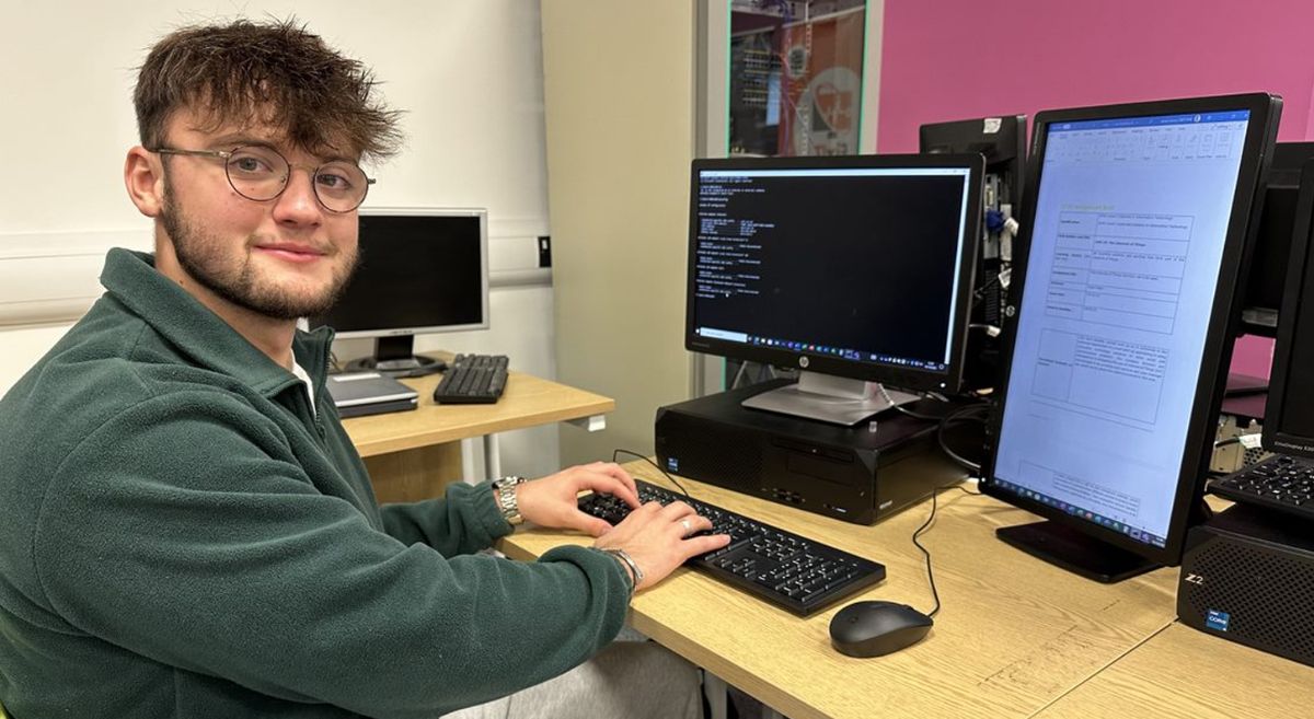 SERC Cyber Security Student Jamie Programming His Future Career - SERC